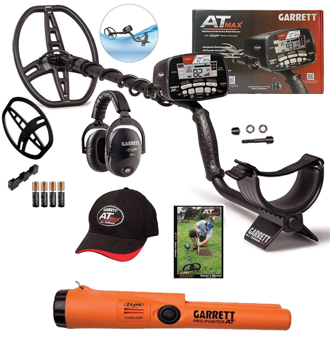 Garrett AT Max Waterproof Metal Detector with Pro-Pointer AT Z-Lynk ...