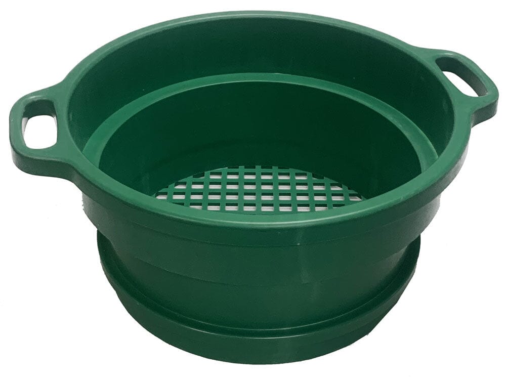 13-1/4" Extra Deep Green Plastic Screen Stackable Sifting Pan With Han ...