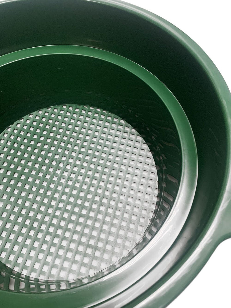 13-1/4" Extra Deep Green Plastic Screen Stackable Sifting Pan With Han ...