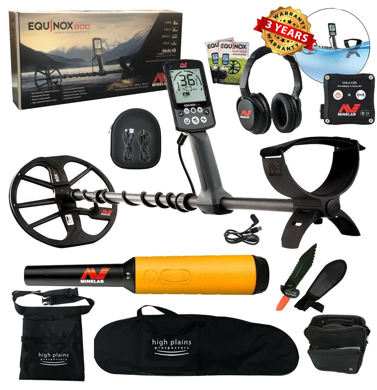 Minelab Equinox 800 Metal Detector Enterprise Bundle with Pro-Find 35 ...