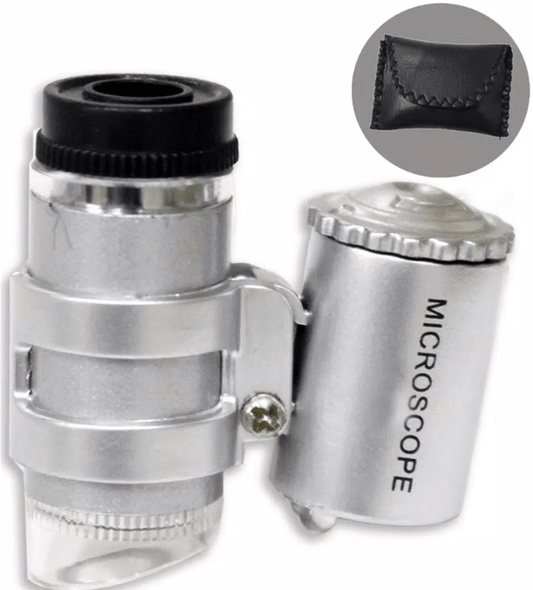 High Powered 45X Pocket Multi-Focus Mini Microscope with 2 L.E.D. Ligh ...